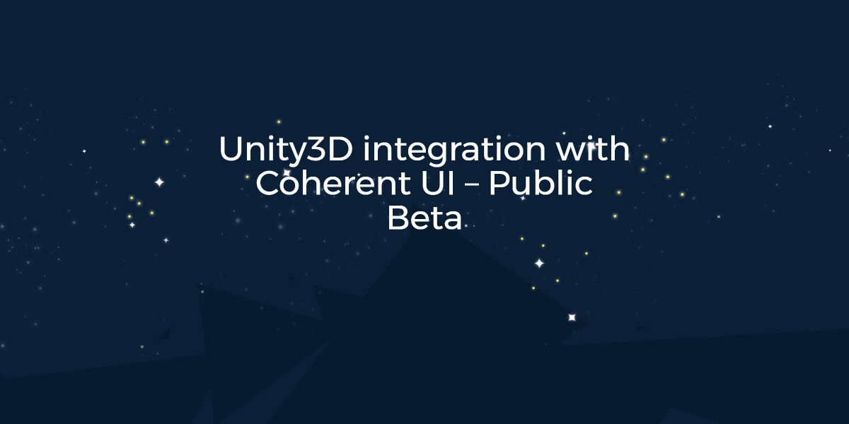 Unity3D integration with Coherent UI (unity gui tool)